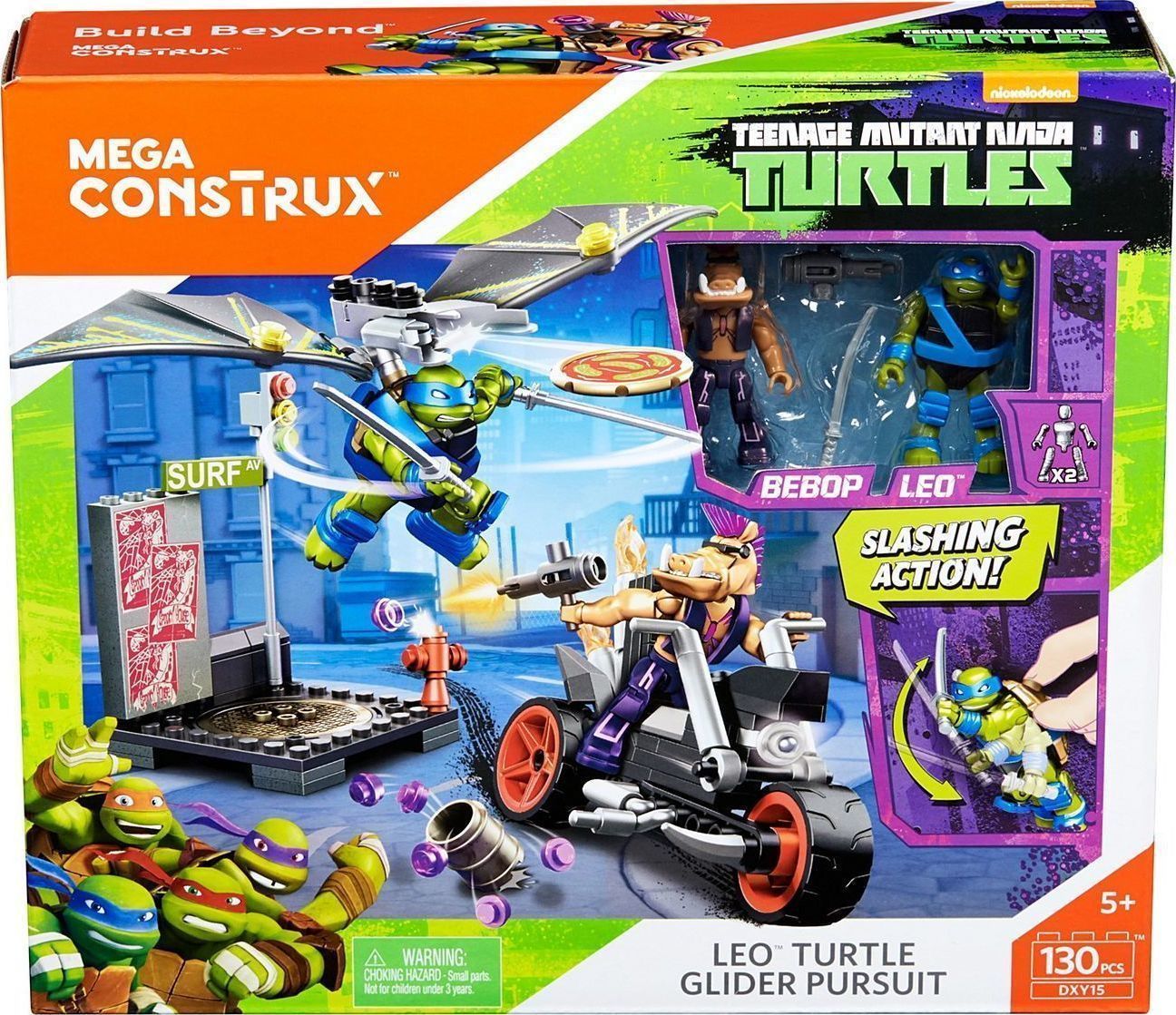 Mega Construx Teenage Mutant Ninja Turtles - Leo Turtle Glider Pursuit ...