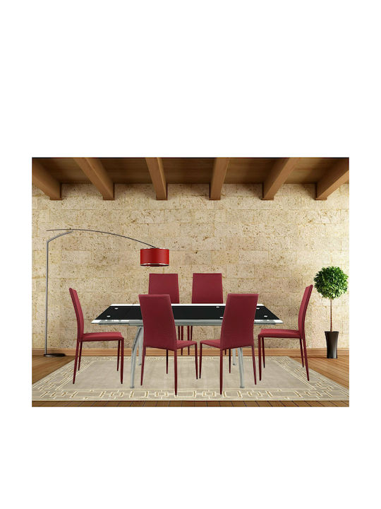 Τραπεζαρία Επεκτεινόμενη 7τμχ 120(+50)x80εκ. HM10010.04 | Skroutz.gr