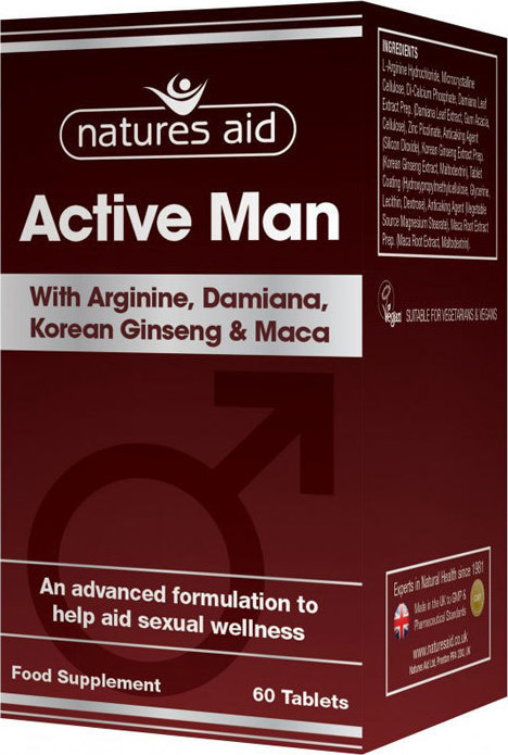 Natures Aid Active Man with Arginine, Korean Ginseng and Maca 60 ...