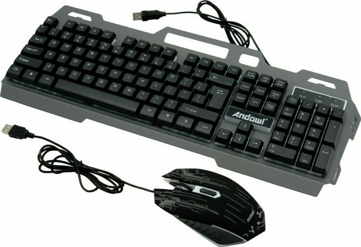 Andowl Q-808 Σετ Gaming Πληκτρολόγιο με RGB φωτισμό & Ποντίκι (Αγγλικό ...