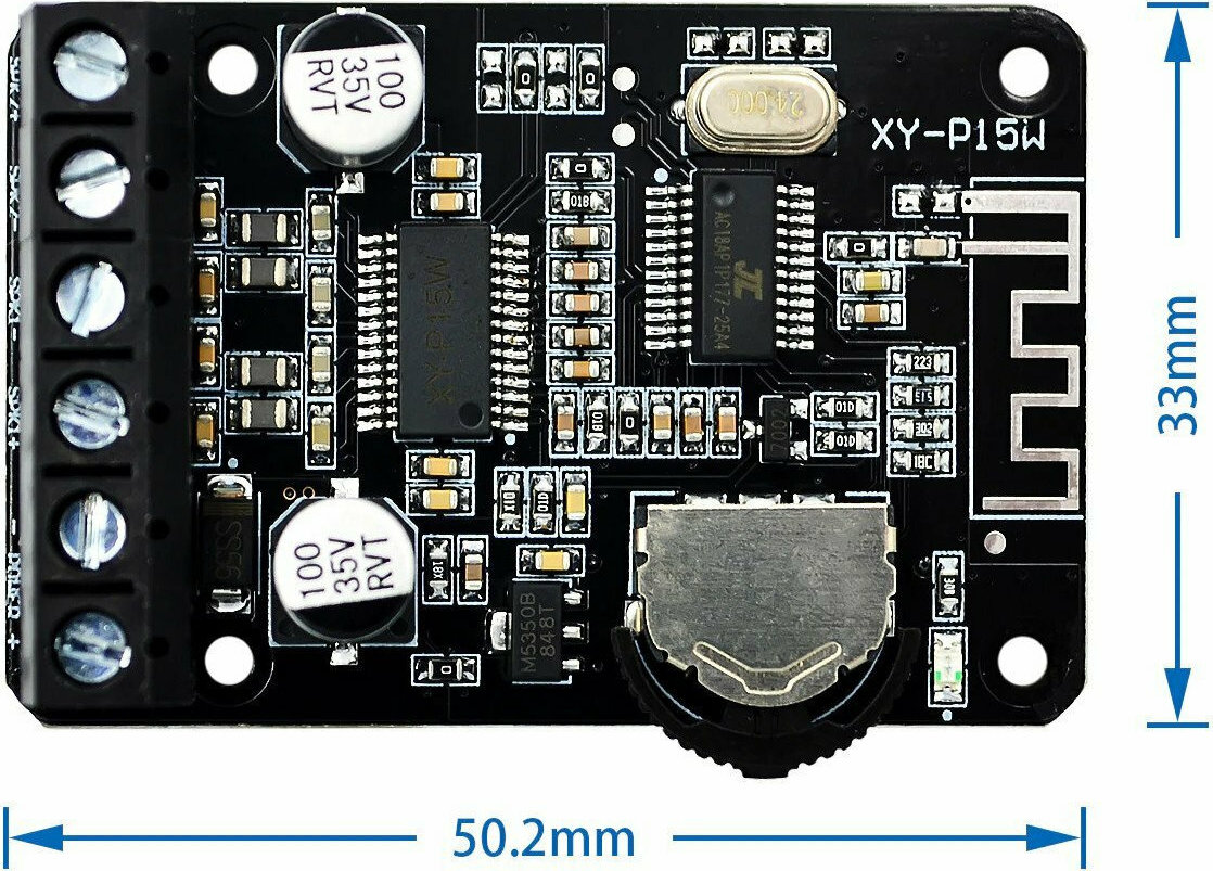 Stereo Bluetooth Audio Amplifier Module 12V-24V (XY-P15W) | Skroutz.gr