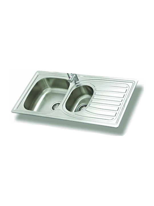 Gloria Korina Finox 304 Drop-In Kitchen Inox Satin Sink L98xW51cm ...