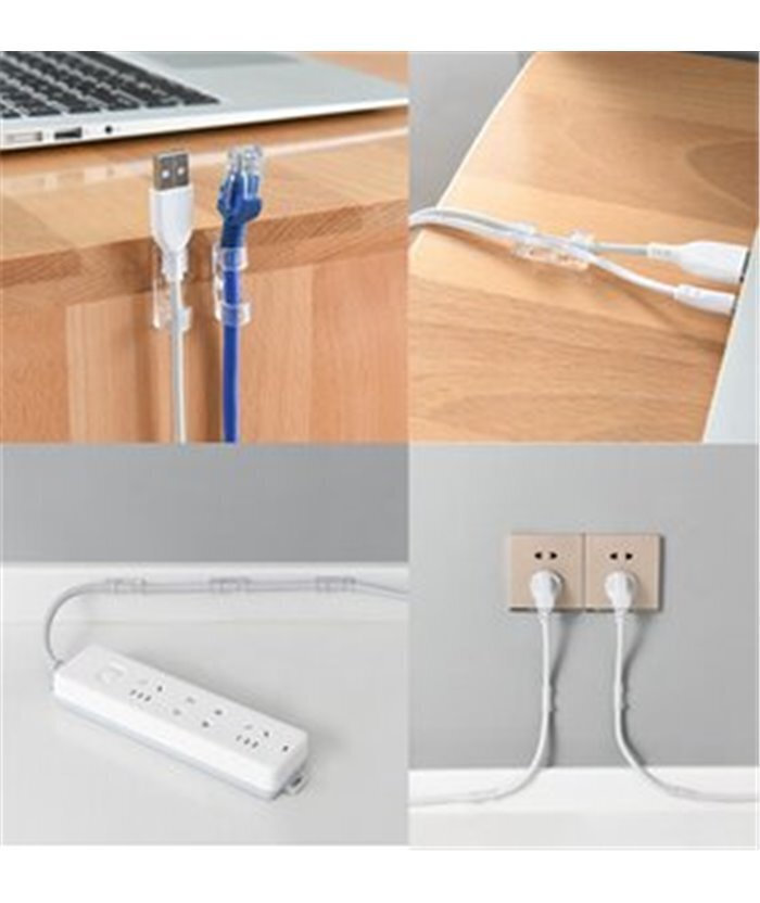 Powertech Οργανωτής Καλωδίων 3.3x1x1cm Διάφανο 20τμχ | Skroutz.gr