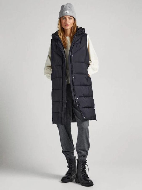 Pepe Jeans E1 Drop 3a Mercy Μακρύ Γυναικείο Αμάνικο Puffer Μπουφάν για ...