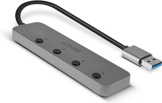 Lindy USB 3.0 Hub 4 Porturi cu conexiune USB-A Gri (43309) | Skroutz ...