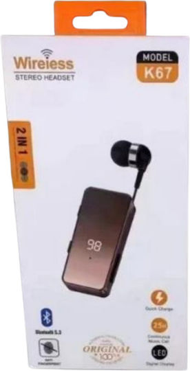 K67 In-ear Bluetooth Handsfree Earphone Pink | Skroutz.eu