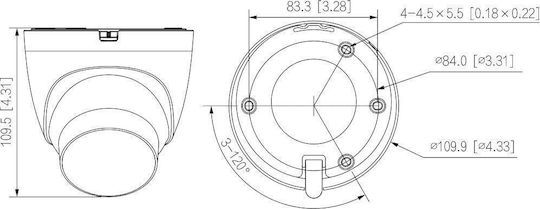 Dahua IPC-HDW2449T-S-LED-0280B-PRO IP Κάμερα Παρακολούθησης Full HD+ ...