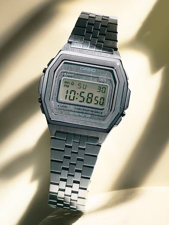 Casio Iconic Digital Ceas de Damă cronograf cu Argintiu Brățară ...