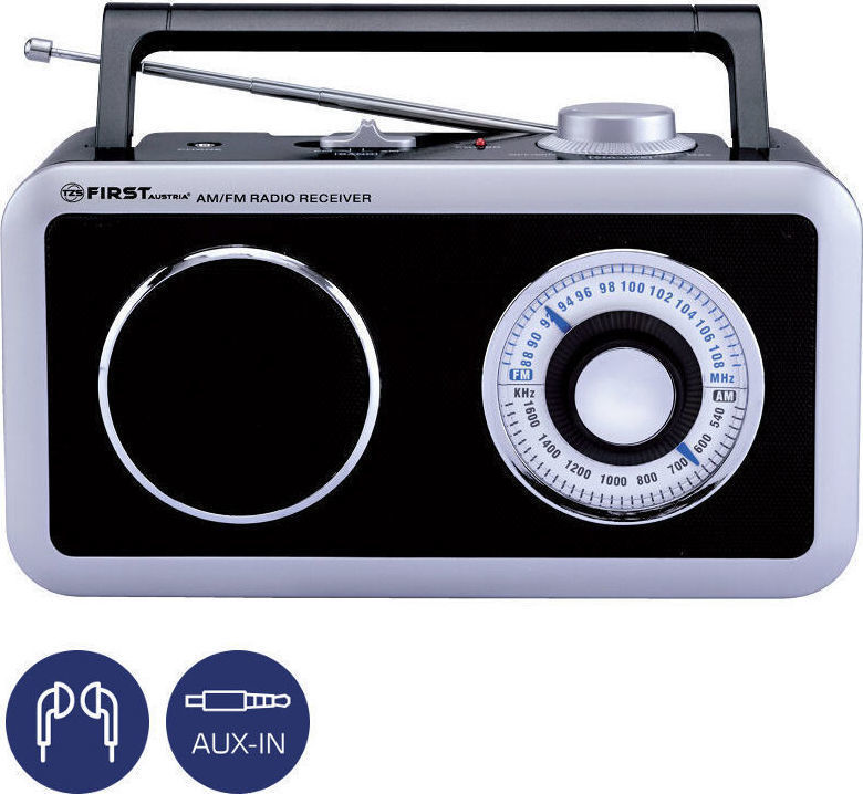 First Austria FA1905 Retro Φορητό Ραδιόφωνο Ρεύματος / Μπαταρίας Μαύρο ...
