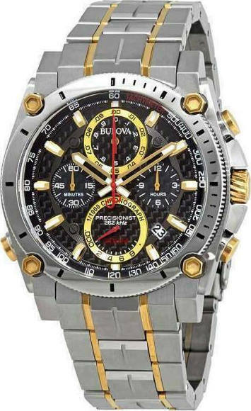 Bulova Precisionist Ρολόι Χρονογράφος Μπαταρίας με Μεταλλικό Μπρασελέ ...