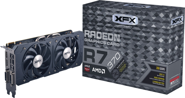 XFX Radeon R7 370 1040M 2GB Dual Dissipation Black Edition (R7-370P ...