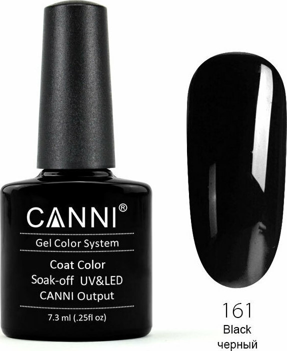 Canni Ημιμόνιμο Βερνίκι Νυχιών Classic 161 Pure Black 7.3ml | Skroutz.gr