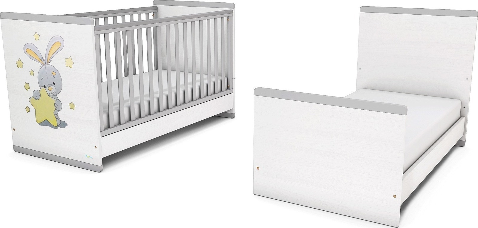 Casababy Κούνια Smart White & Grey για Στρώμα 70x140cm | Skroutz.gr