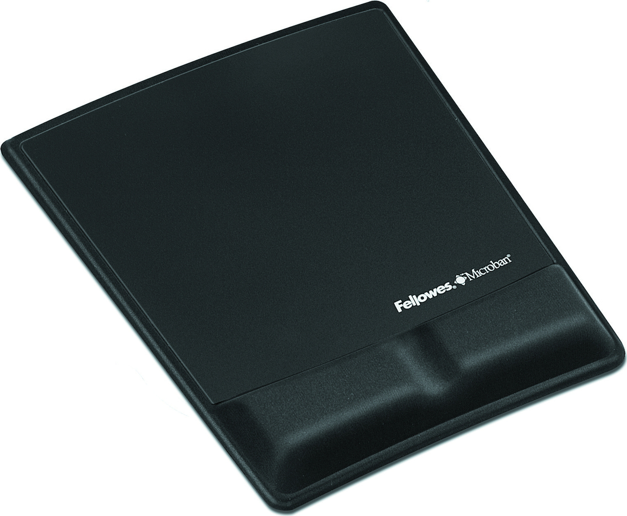 Fellowes Health-V Fabrik Mouse Pad 209.6mm με Στήριγμα καρπού Μαύρο ...