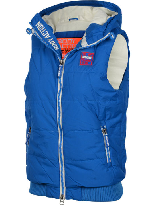 Body Action Quilted Fleece Lined Vest 071515-Blue | Skroutz.gr