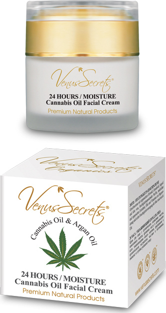 Venus Secrets Cannabis Oil 24ωρη Ενυδατική Κρέμα Προσώπου με Aloe Vera ...