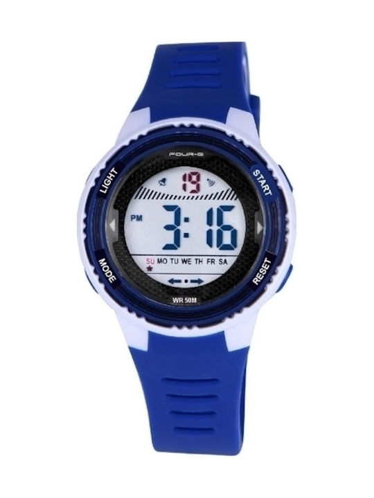 Jaga Four-G Παιδικό Ψηφιακό Ρολόι με Λουράκι από Καουτσούκ/Πλαστικό ...