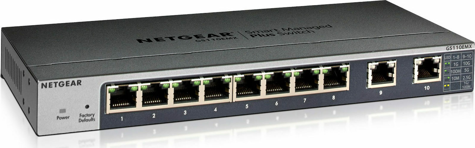 NetGear GS110EMX Managed L2 Switch με 8 Θύρες Gigabit (10Gbps) Ethernet ...