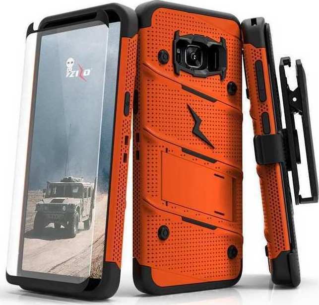 Zizo Bolt Orange/Black + Glass Screen Protector (Galaxy S8) | Skroutz.gr