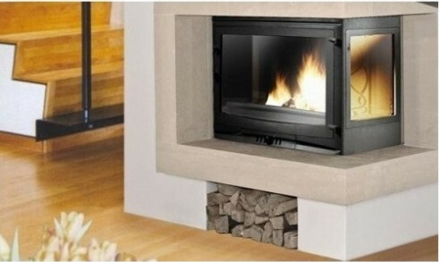 Salgueda Insert 700 Selenic E054 Ενεργειακό Τζάκι Κασέτα Ξύλου Αερόθερμο 14kW Δεξιά Γωνία με ...