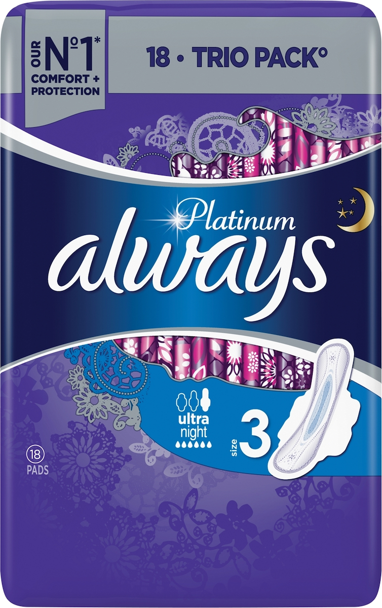 Always Platinum Ultra Night Size 3 Trio Pack 18τμχ | Skroutz.gr