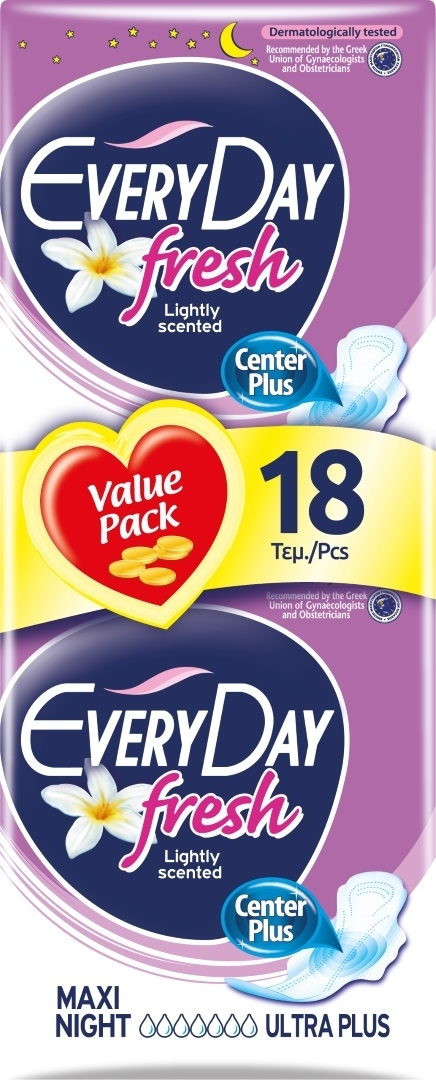 Every Day Fresh Maxi Night Ultra Plus Σερβιέτες με Φτερά Νυκτός για ...