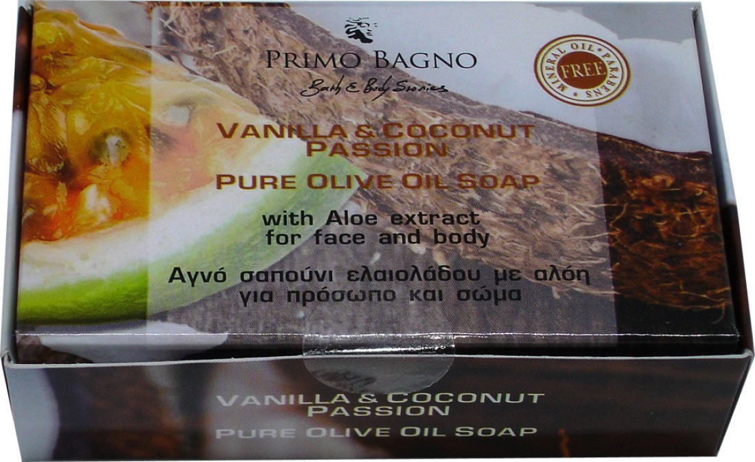 Primo Bagno Pure Olive Oil Soap Vanilla Coconut Passion 100gr - Skroutz.gr