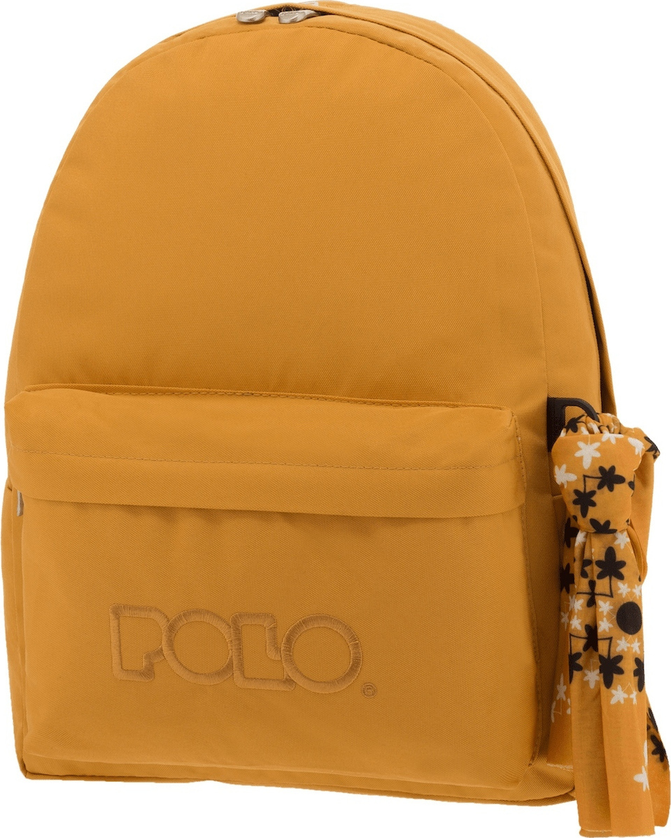 Polo Original Scarf Σχολική Τσάντα Πλάτης Γυμνασίου - Λυκείου Κίτρινη με Θήκη για Παγούρι 20lt 9 ...