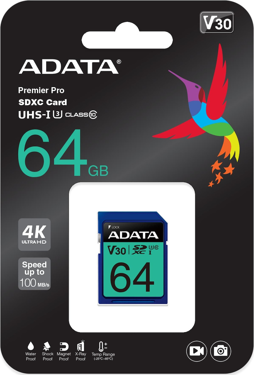 Adata Premier Pro SDXC 64GB Class 10 U3 V30 UHS-I | Skroutz.gr
