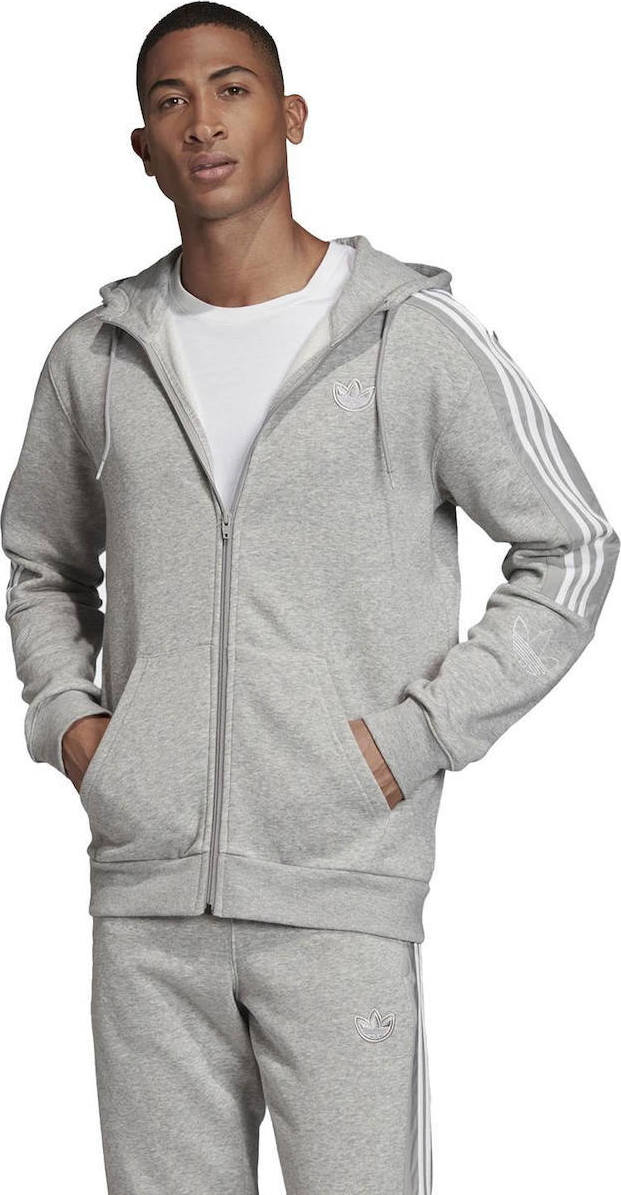 Adidas Originals Outline Ανδρική Φούτερ Ζακέτα με Κουκούλα και Τσέπες ...
