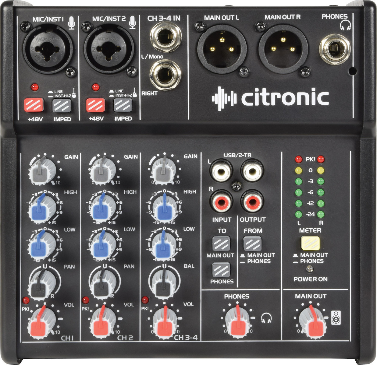 Citronic U-PAD Compact Αναλογική Κονσόλα 3 Καναλιών με Phantom Power ...