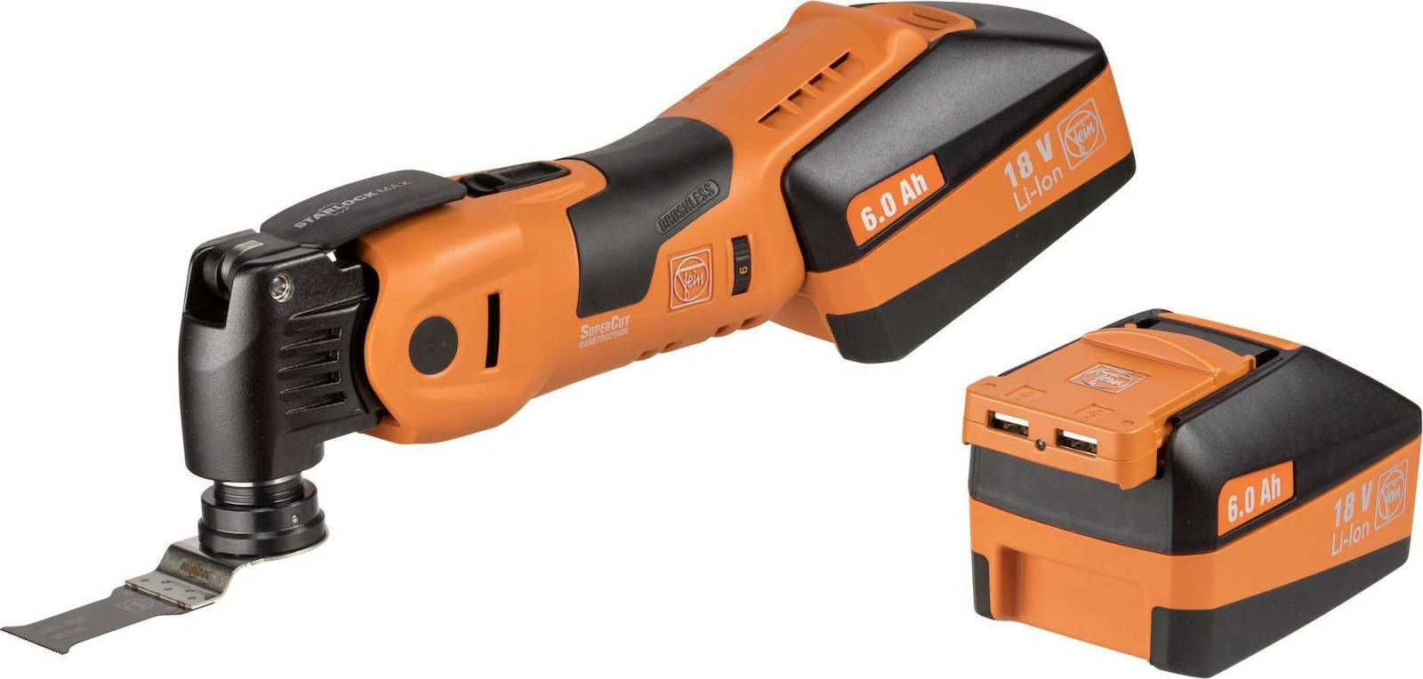 Fein SuperCut AFSC 18 QSL USB Edition Παλινδρομικό Πολυεργαλείο 18V 2x6Ah με Ρύθμιση Ταχύτητας ...