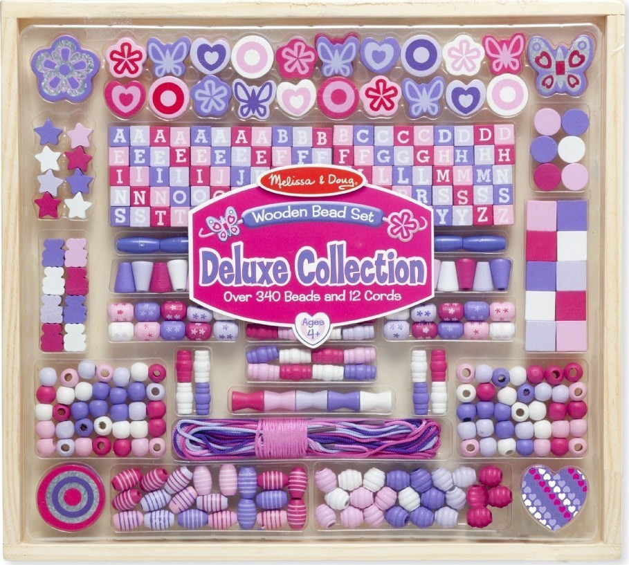 Melissa & Doug Κοσμήματα Wooden Bead Set Deluxe Collection για Παιδιά 5 ...