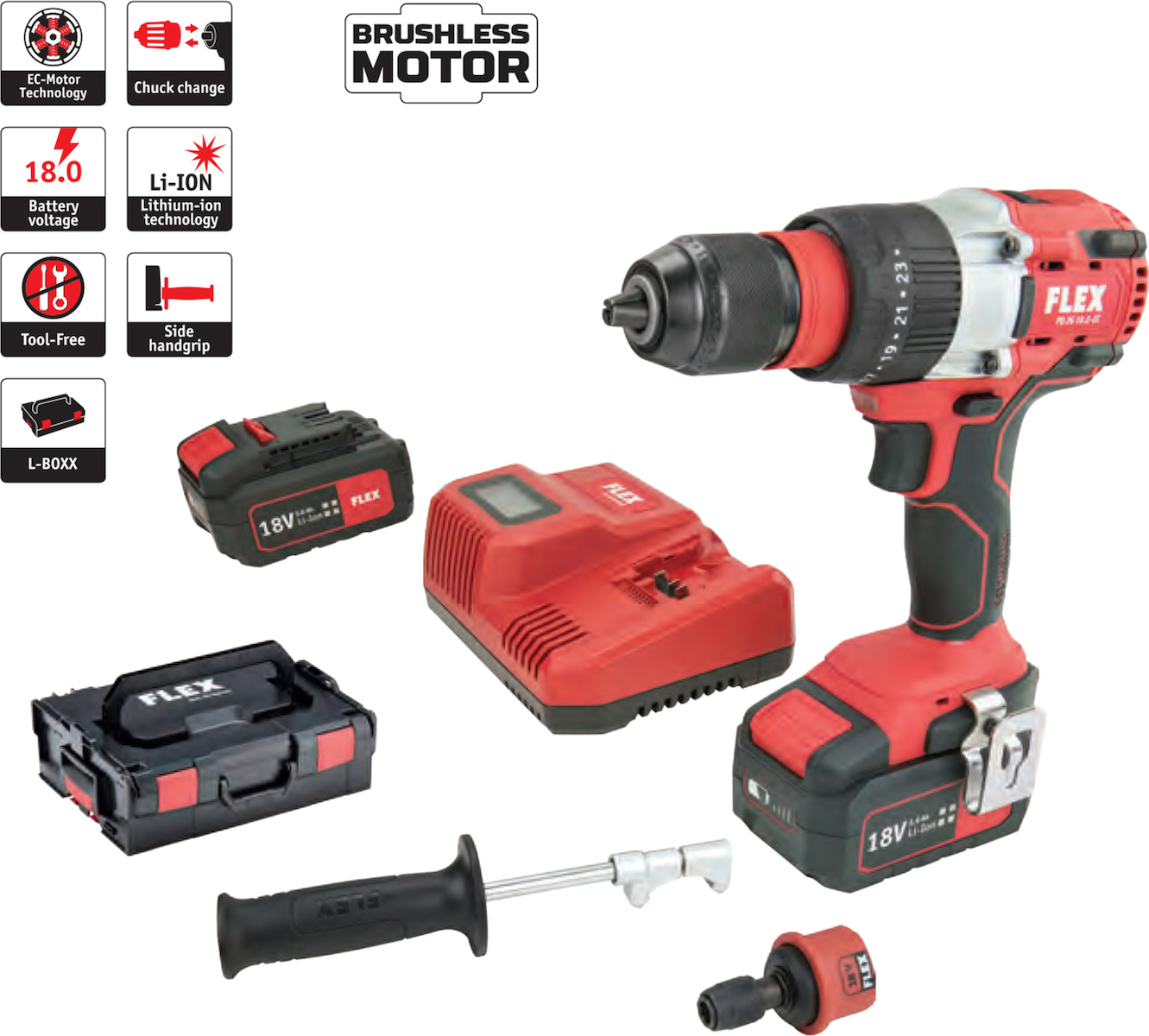 Flex PD 2G 18.0-EC Κρουστικό Δραπανοκατσάβιδο Μπαταρίας Brushless 18V ...