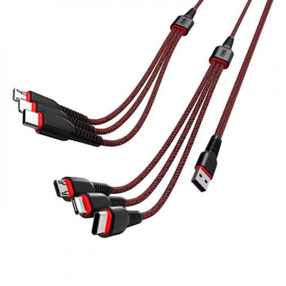 Remax Braided USB to 2x Lightning / 2x Type-C / 2x micro USB Cable ...