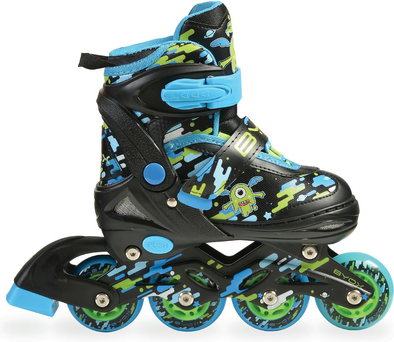 Byox In-Line Zax 2in1 Quad / Inline Αυξομειούμενα Rollers Μαύρα Παιδικά ...