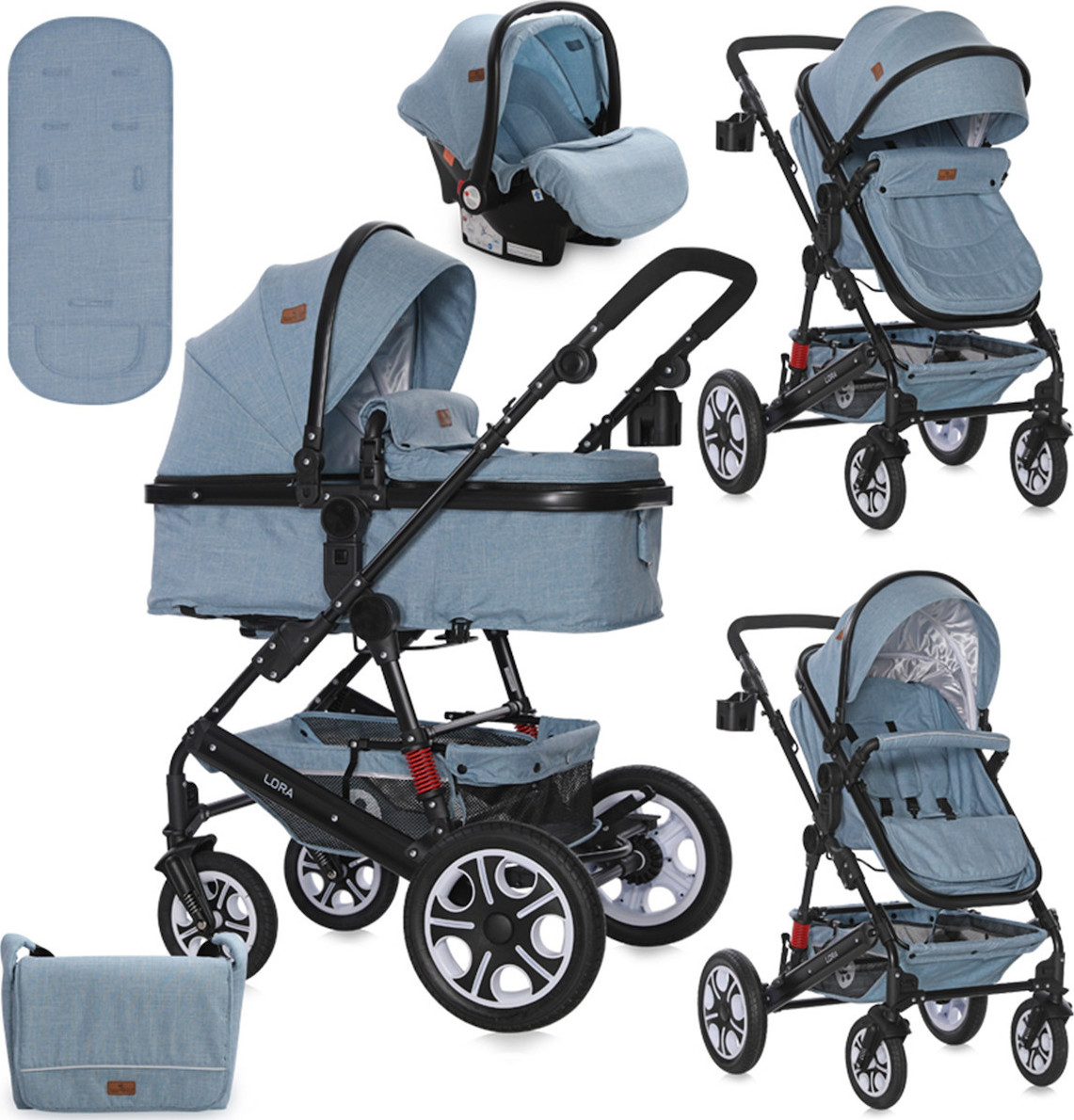 Lorelli Πολυκαρότσι Lora Set 3 in 1 Body Blue | Skroutz.gr