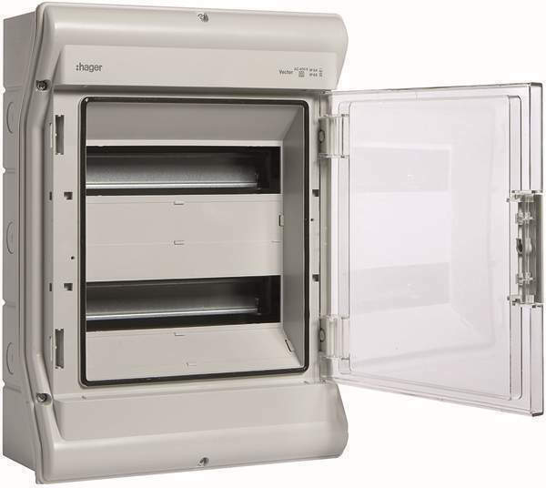 Hager Vector Ηλεκτρολογικός Πίνακας Επιτοίχιος, 2 Σειρών, 12 Στοιχείων ...