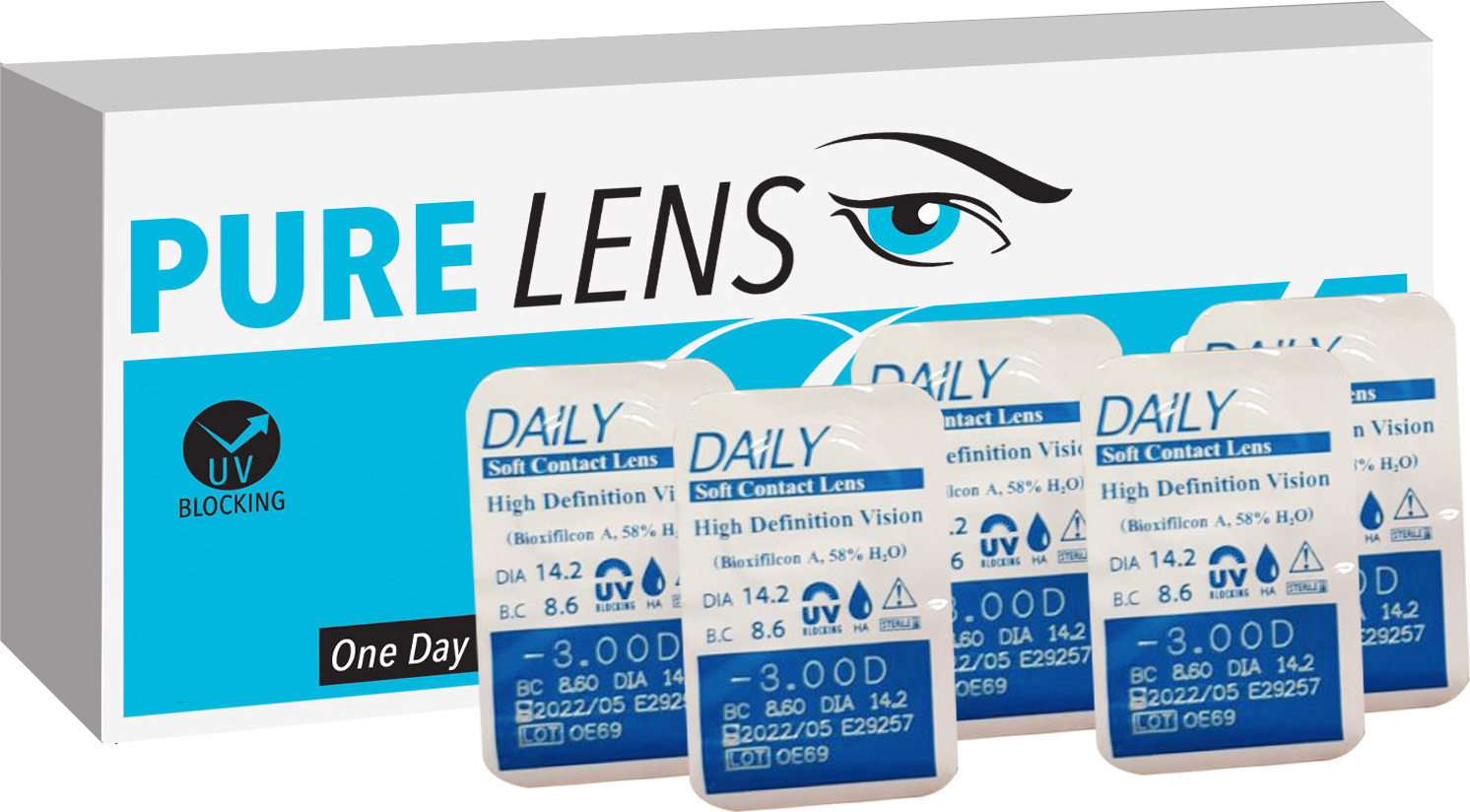 Pure Lens Daily 5 Ημερήσιοι Φακοί Επαφής Υδρογέλης με UV Προστασία ...