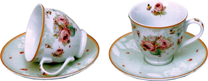 English Floral Σετ Φλιτζάνια Tσαγιού από Πορσελάνη Πολύχρωμα Μ24060-3 ...