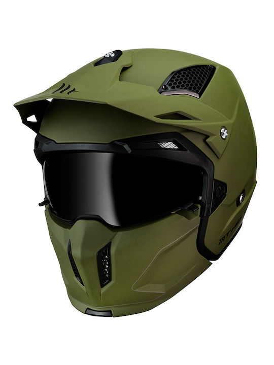 MT Streetfighter SV A6 Matt Khaki Κράνος Μηχανής Modular DOT / ECE 22. ...