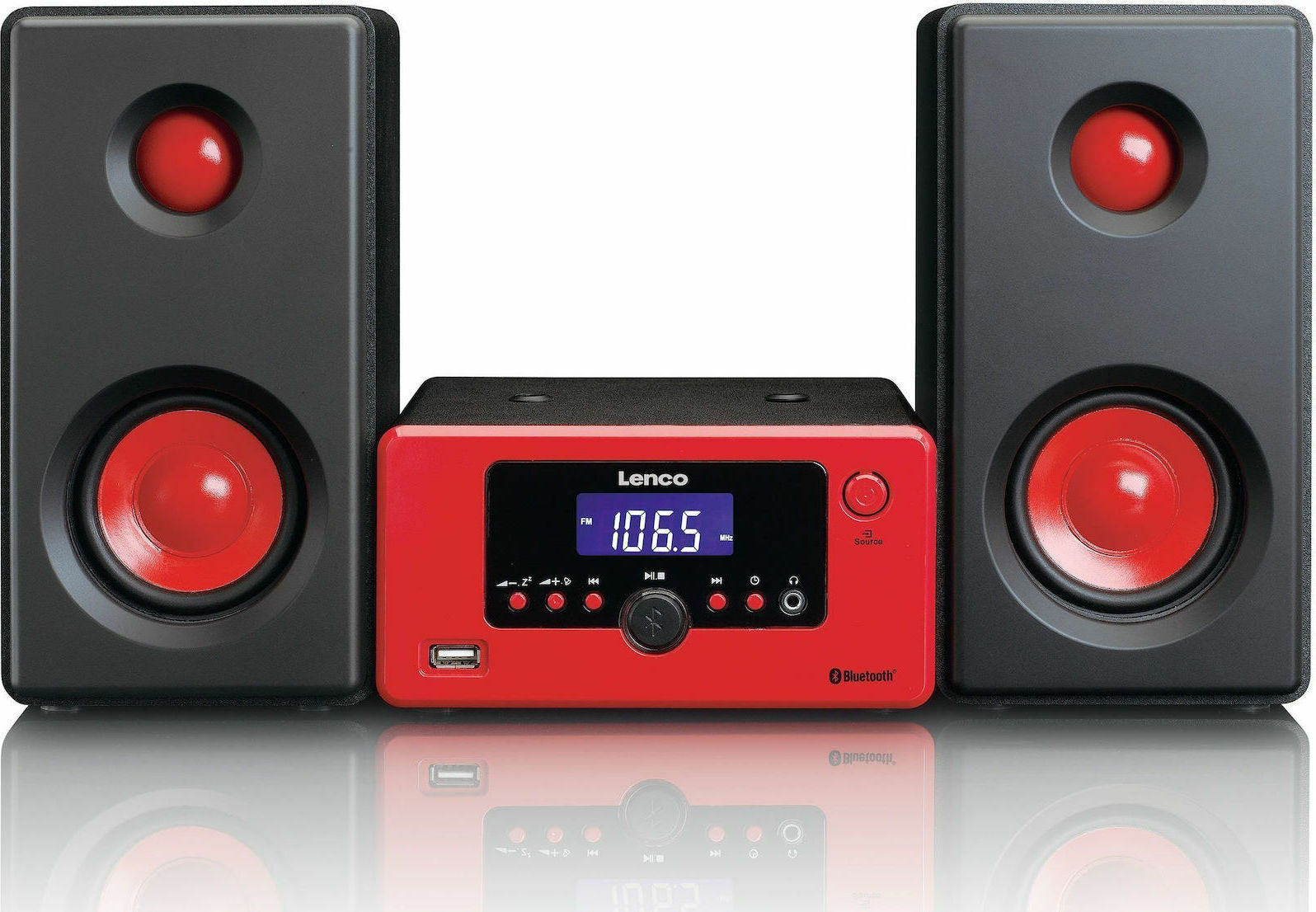 Lenco Ηχοσύστημα 2.0 MC-020 10W με Digital Media Player και Bluetooth ...