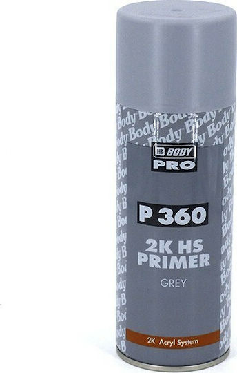 HB Body Σπρέι Αστάρι P360 2K HS Filling Primer Υψηλής Θερμοκρασίας με Μεταλλικό Εφέ Γκρι 400ml ...