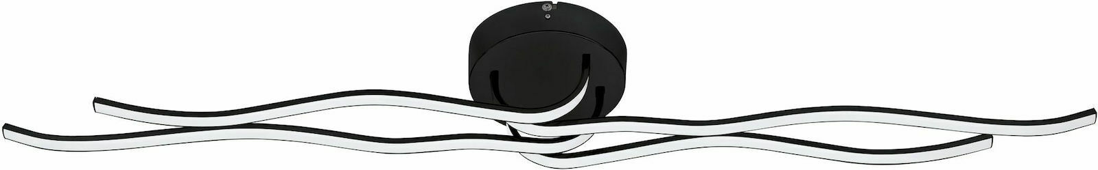 Eglo Roncade 1 Μοντέρνα Μεταλλική Πλαφονιέρα Οροφής με Ενσωματωμένο LED ...