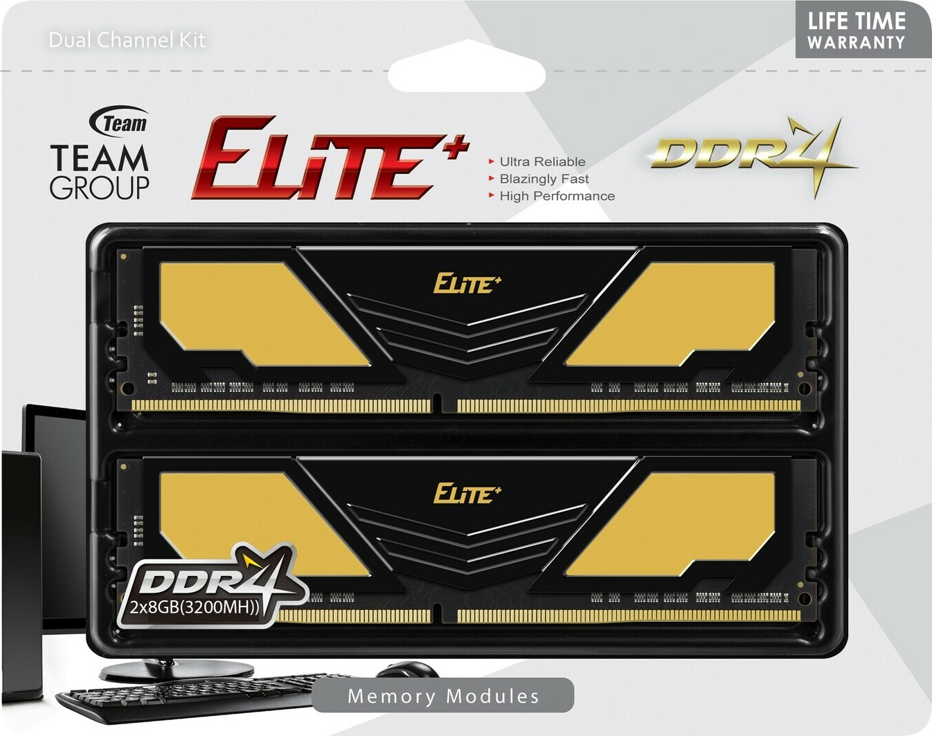 TeamGroup Elite+ 16GB DDR4 RAM με 2 Modules (2x8GB) και Ταχύτητα 3200 ...