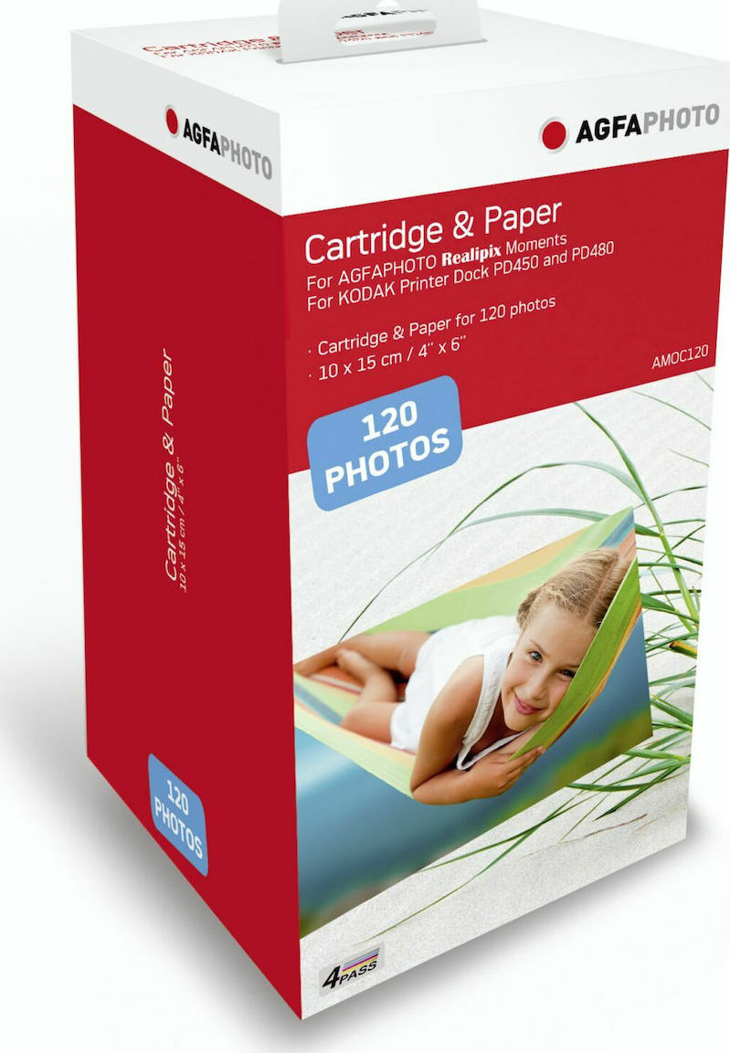 AgfaPhoto Cartridge & Paper Φωτογραφικό Χαρτί A6 (10x15) για Εκτυπωτές ...