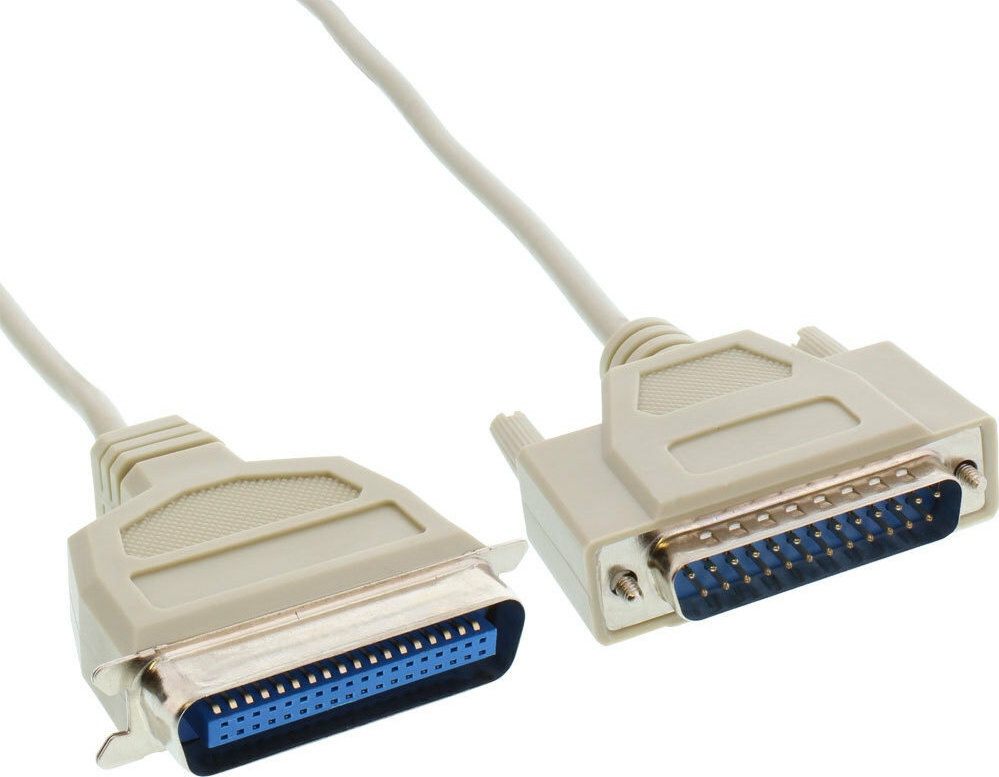 InLine Καλώδιο RS232 25-pin male σε Parallel 36-pin male 2m | Skroutz.gr