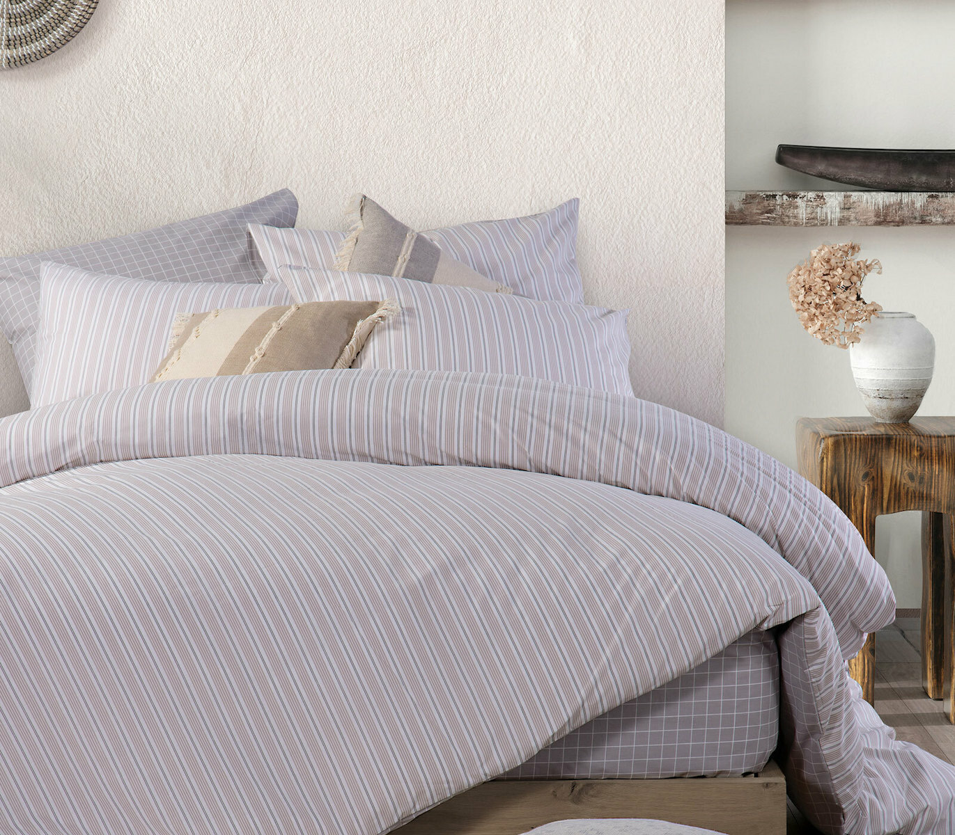 Nef-Nef Σετ Σεντόνια King Size με Λάστιχο 180x200x20εκ. Testa Beige ...