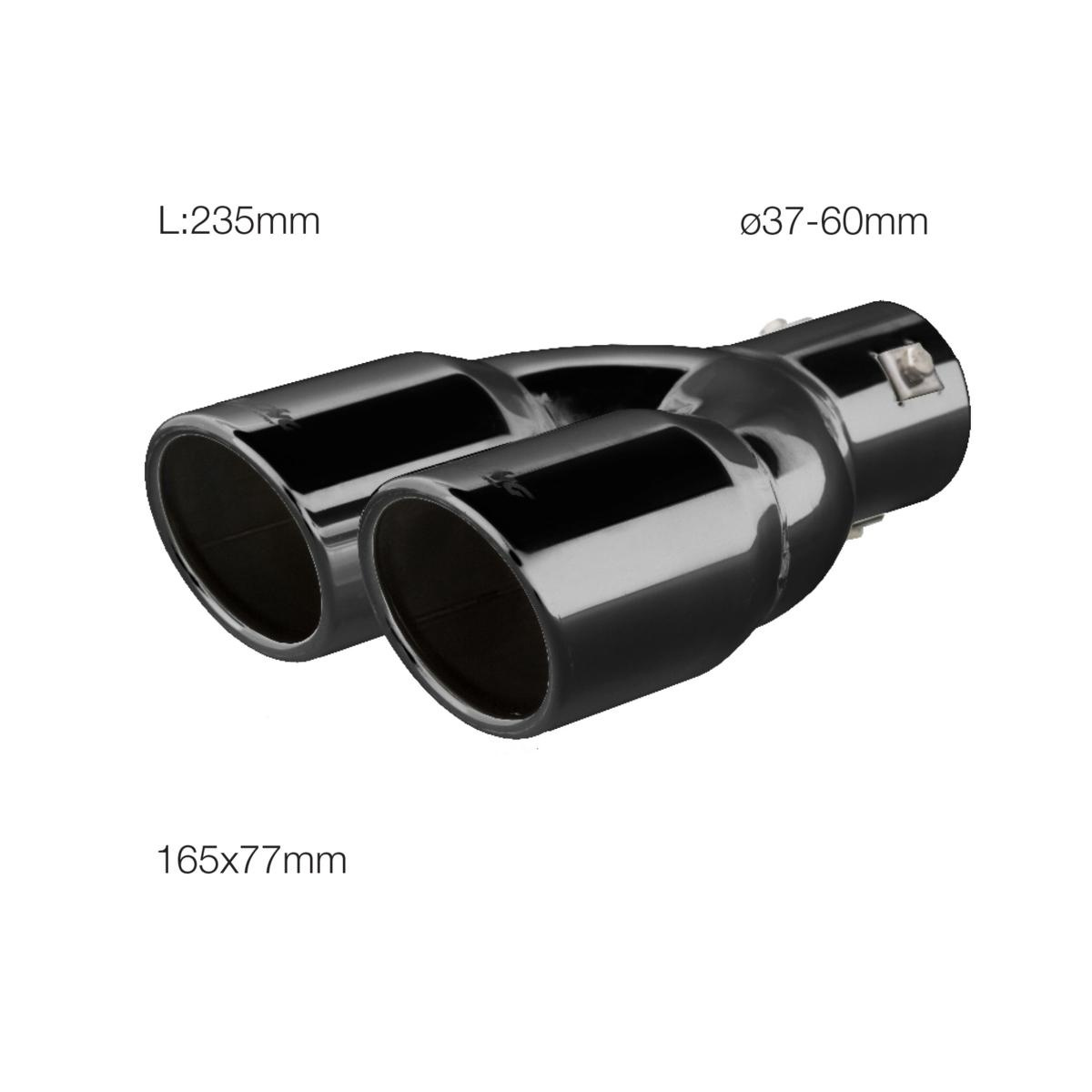 Simoni Racing Διπλή Μπούκα Εξάτμισης Μαύρη Universal TRX/18N | Skroutz.gr