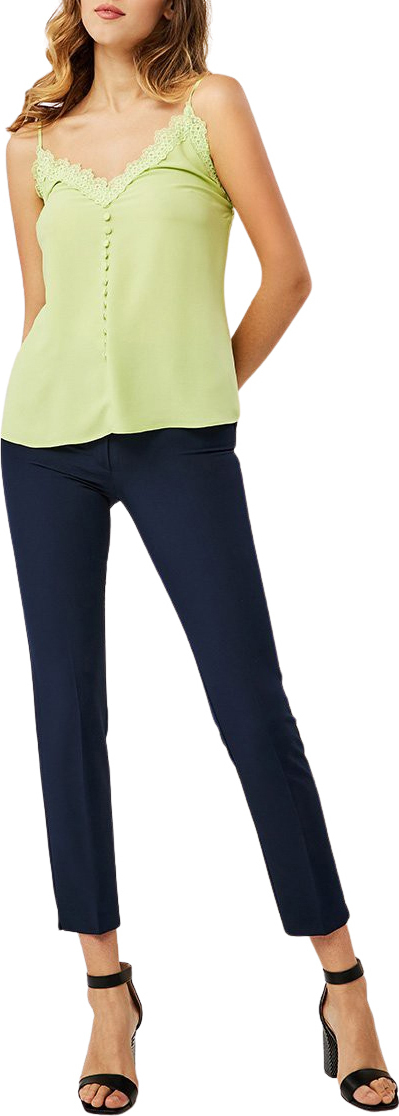 Forel 072.20.01.038 Γυναικείο Ψηλόμεσο Κρεπ Παντελόνι σε Slim Εφαρμογή Μπλε | Skroutz.gr